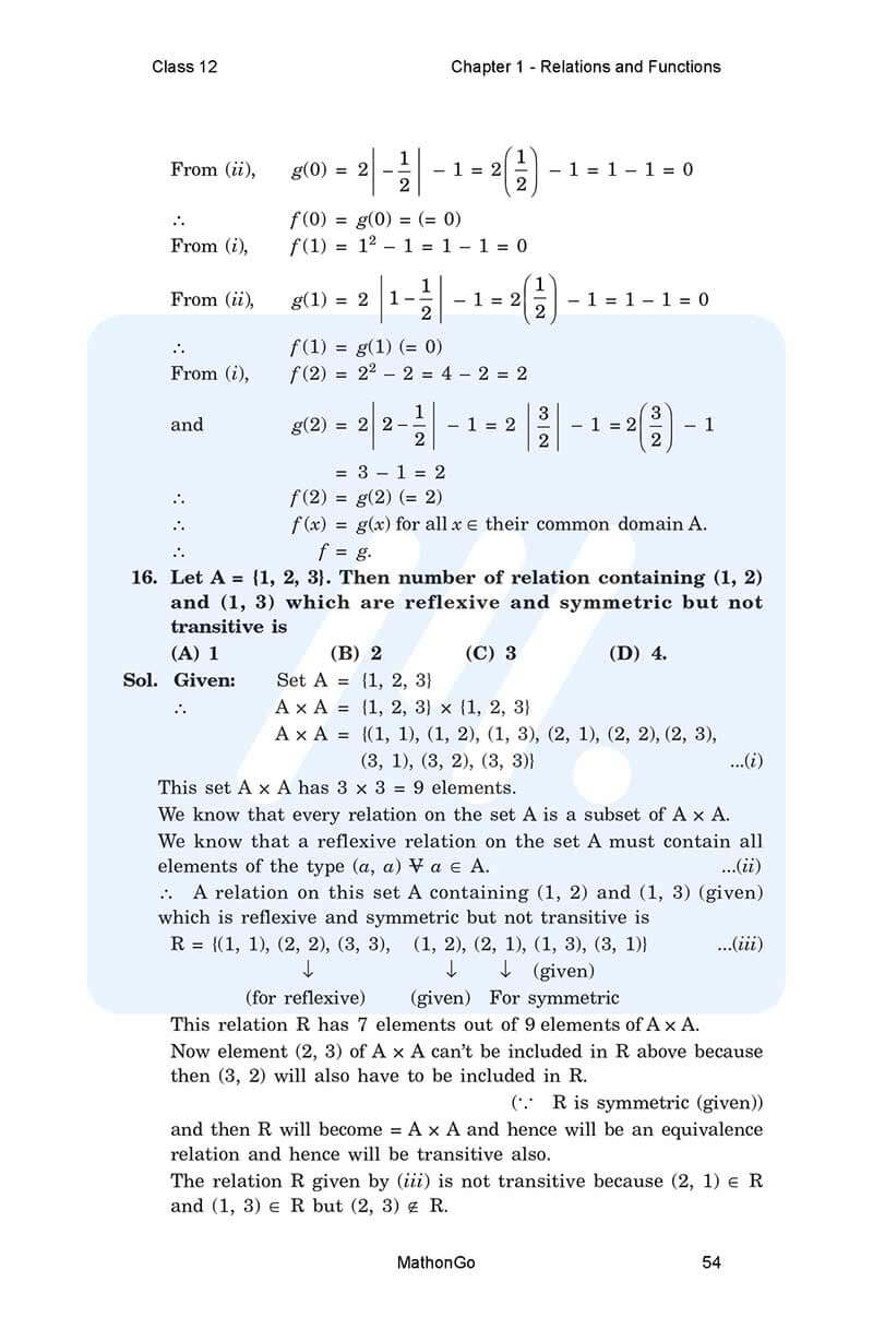 NCERT Solutions for Class 12 Maths Chapter 1 Miscellaneous – MathonGo