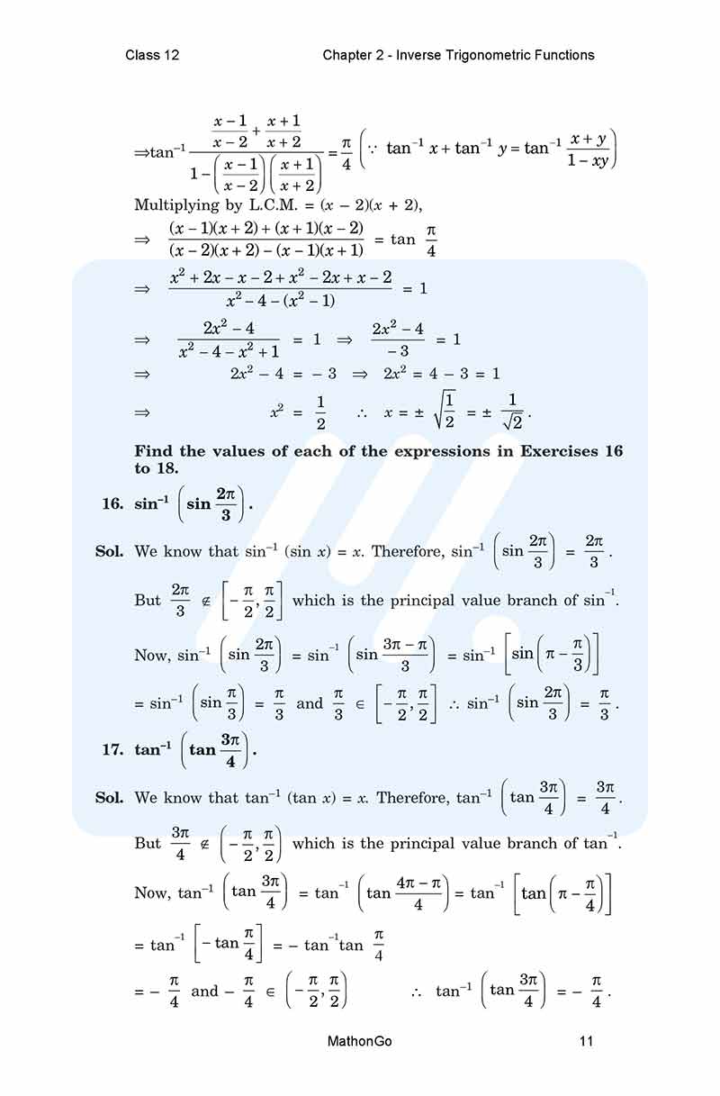 NCERT Solutions for Class 12 Maths Chapter 2 Exercise 2.2 – MathonGo