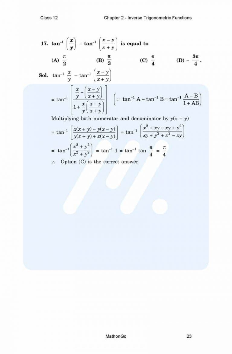 NCERT Solutions for Class 12 Maths Chapter 2 Exercise 2.2 – MathonGo