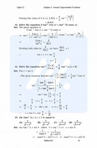 NCERT Solutions for Class 12 Maths Chapter 2 – Inverse Trigonometric ...