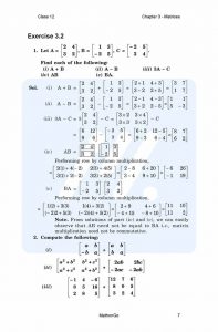 NCERT Solutions for Class 12 Maths Chapter 3 – Matrices – MathonGo