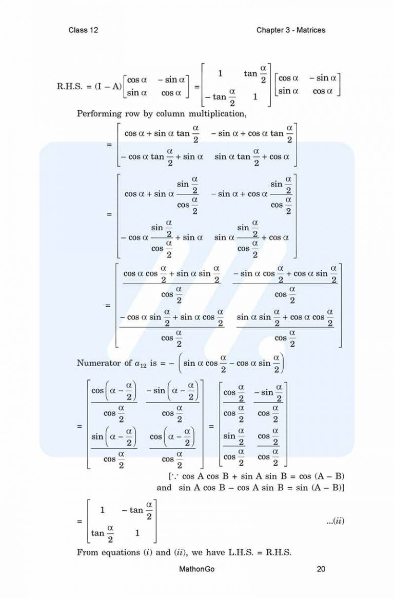 NCERT Solutions for Class 12 Maths Chapter 3 – Matrices – MathonGo
