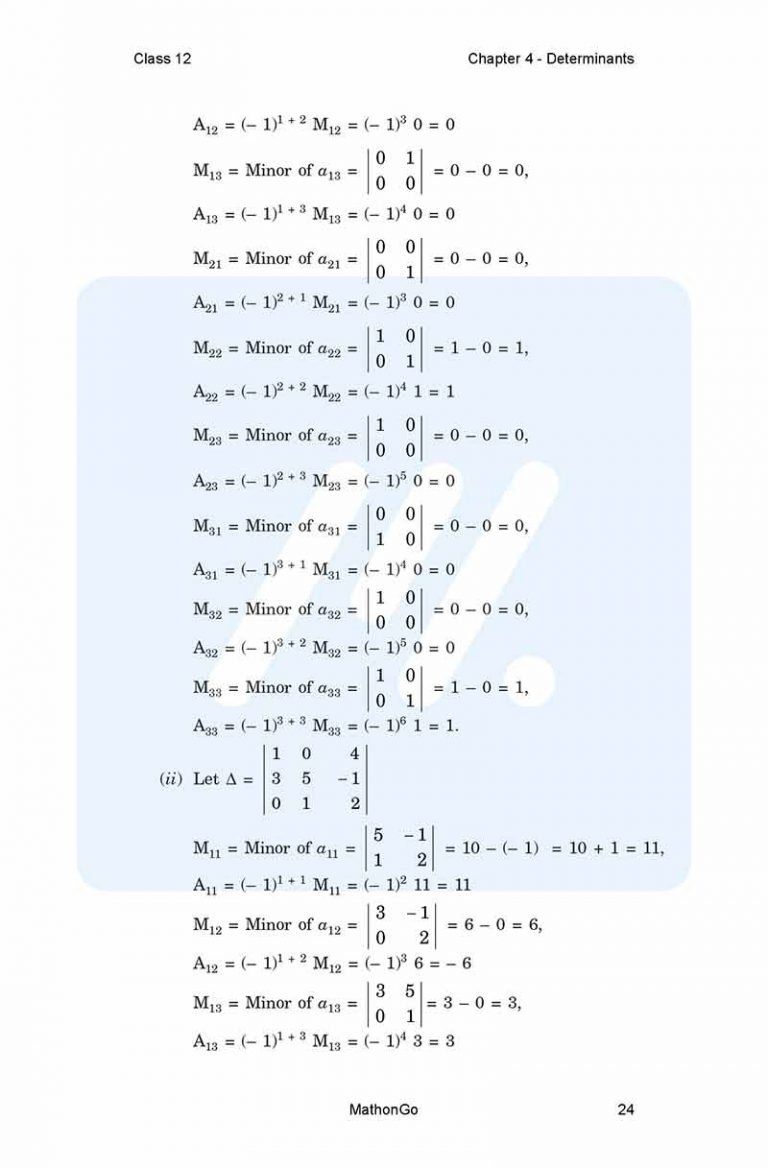 NCERT Solutions for Class 12 Maths Chapter 4 Exercise 4.4 – MathonGo