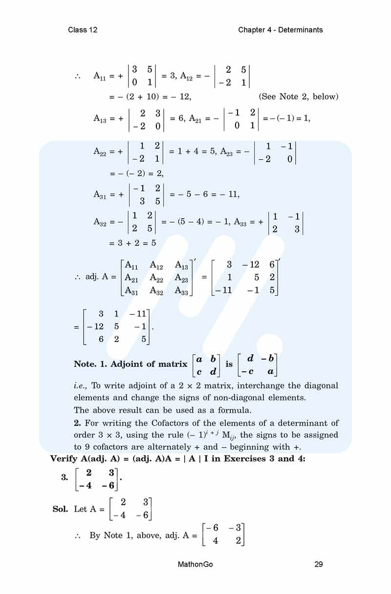 NCERT Solutions for Class 12 Maths Chapter 4 – Determinants – MathonGo