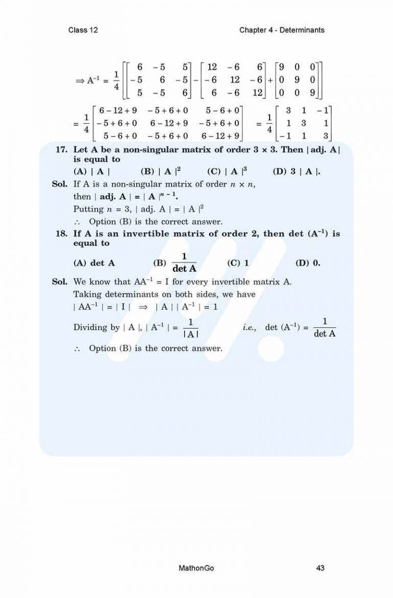 NCERT Solutions for Class 12 Maths Chapter 4 Exercise 4.5 – MathonGo