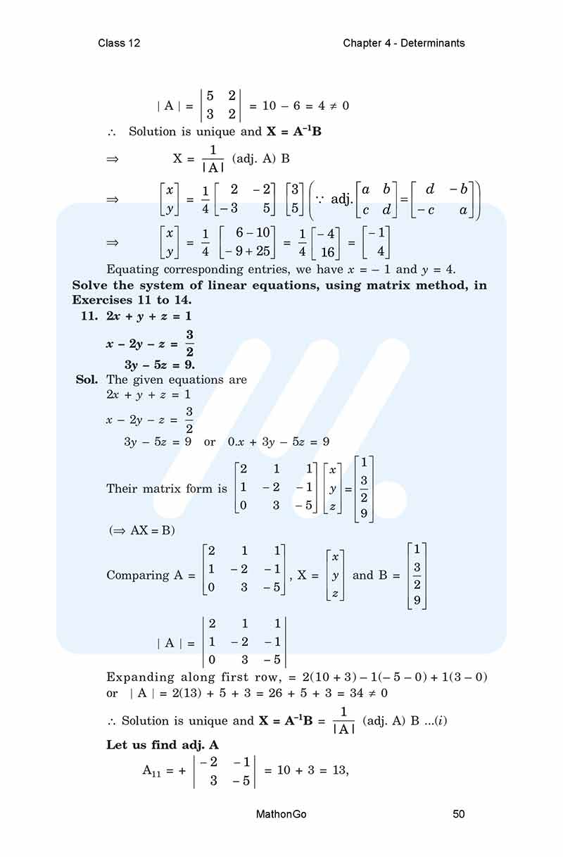 NCERT Solutions for Class 12 Maths Chapter 4 Exercise 4.6 – MathonGo