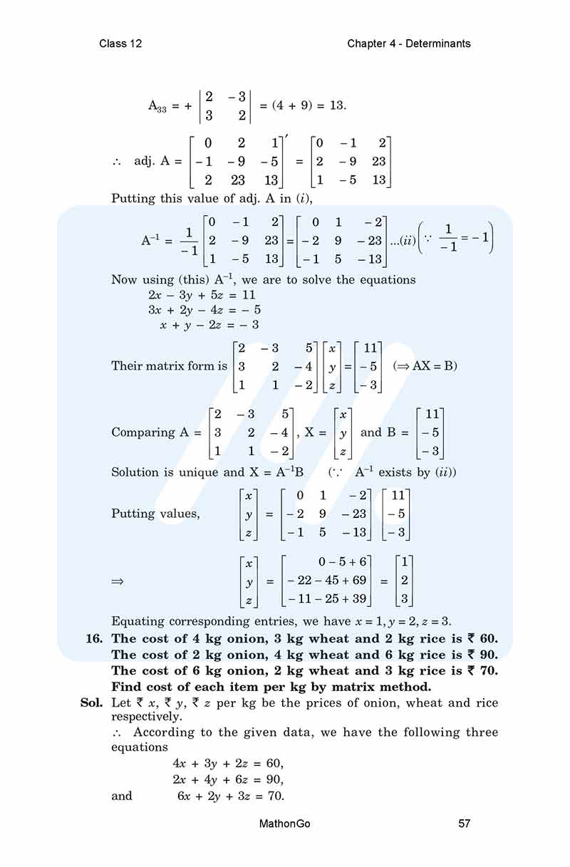 NCERT Solutions For Class 12 Maths Chapter 4 Exercise 4 6 MathonGo