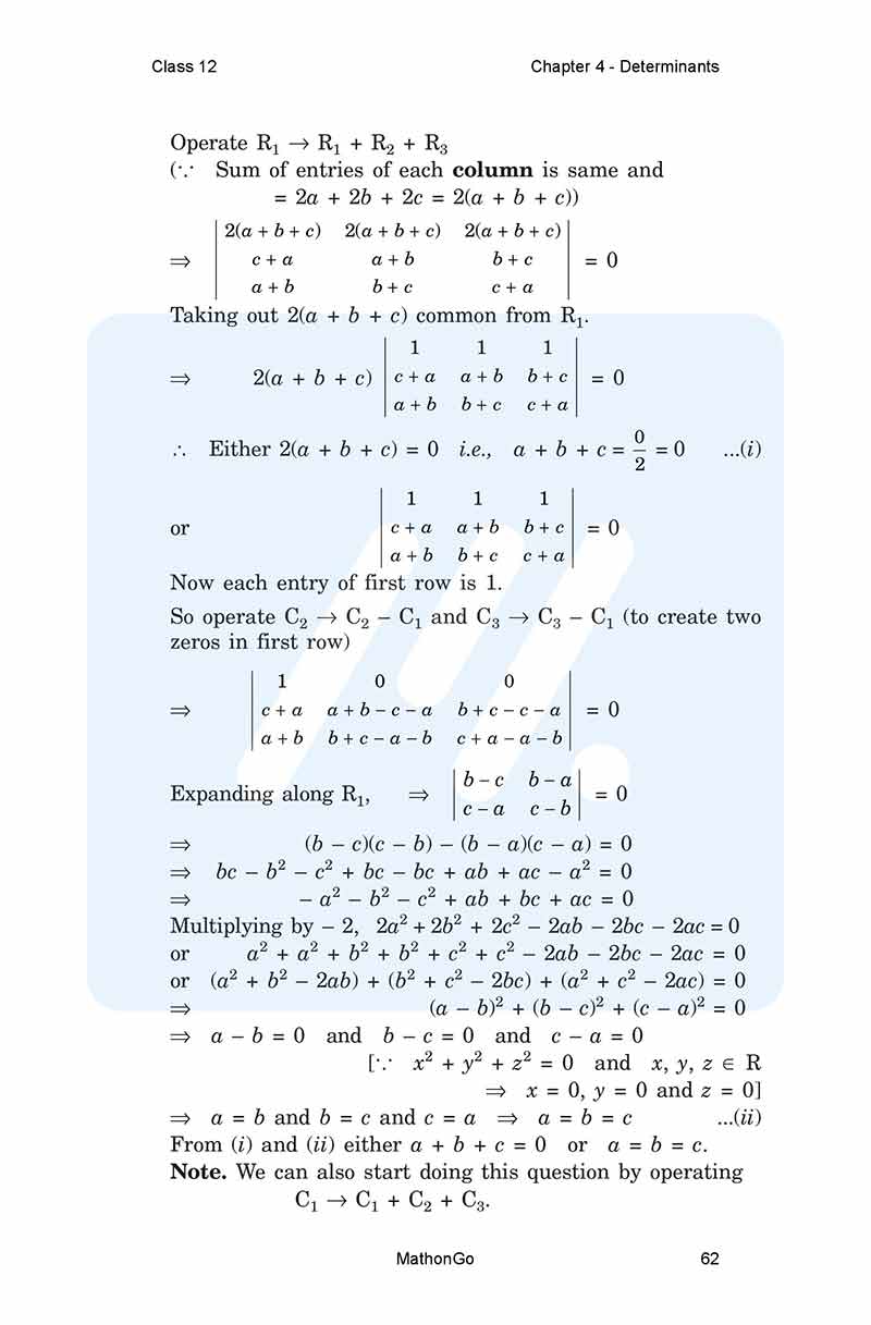 NCERT Solutions for Class 12 Maths Chapter 4 Miscellaneous – MathonGo