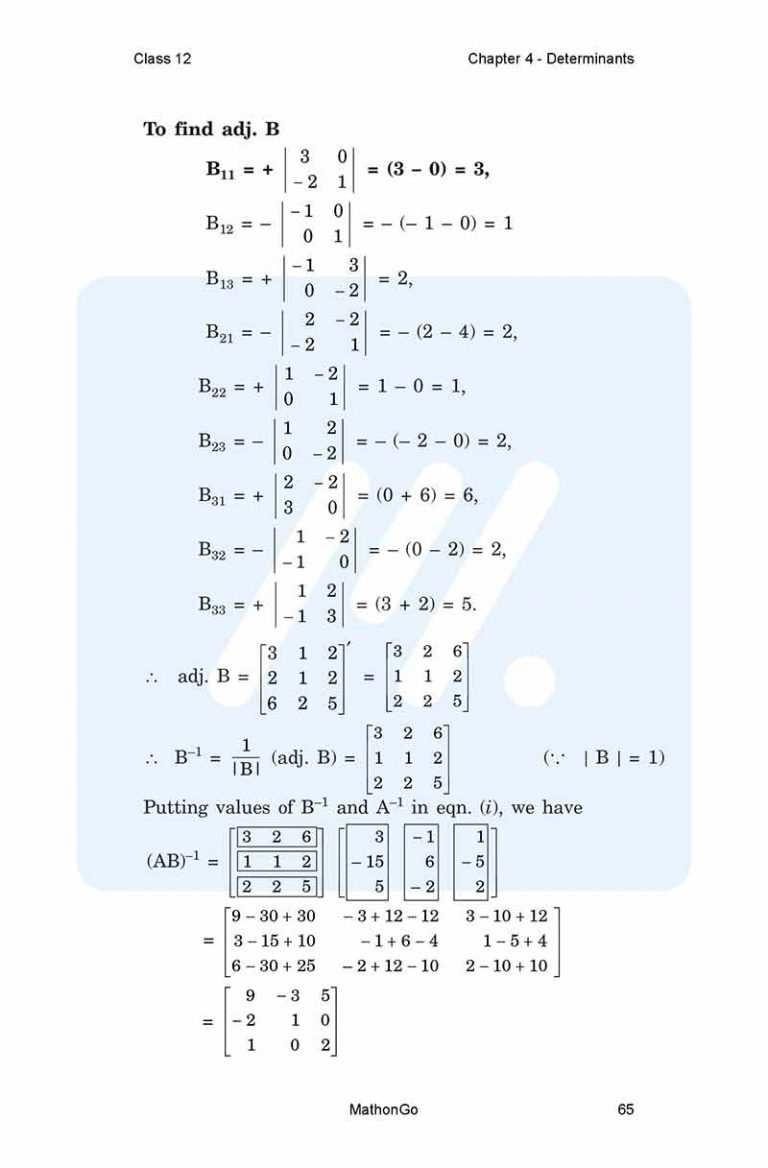 NCERT Solutions for Class 12 Maths Chapter 4 Miscellaneous – MathonGo
