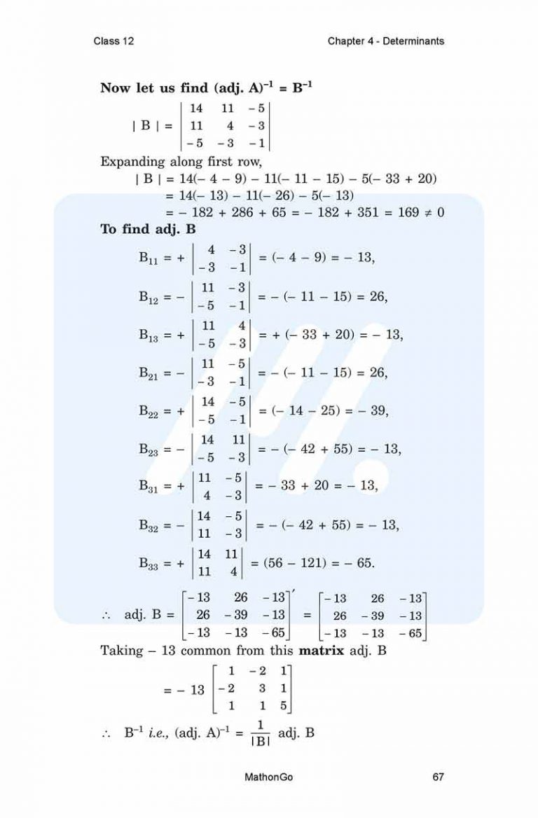 NCERT Solutions for Class 12 Maths Chapter 4 Miscellaneous – MathonGo