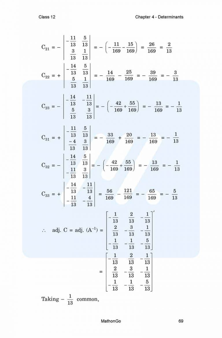 NCERT Solutions for Class 12 Maths Chapter 4 Miscellaneous – MathonGo