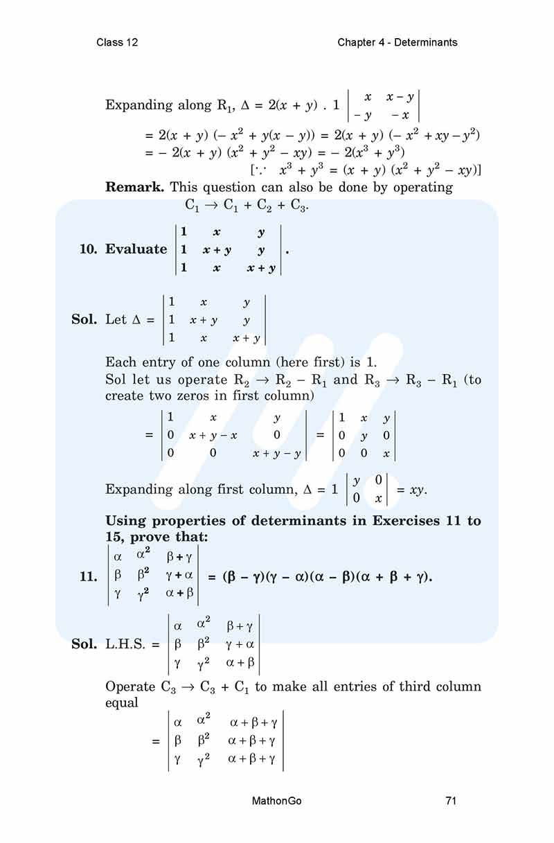 NCERT Solutions for Class 12 Maths Chapter 4 Miscellaneous – MathonGo