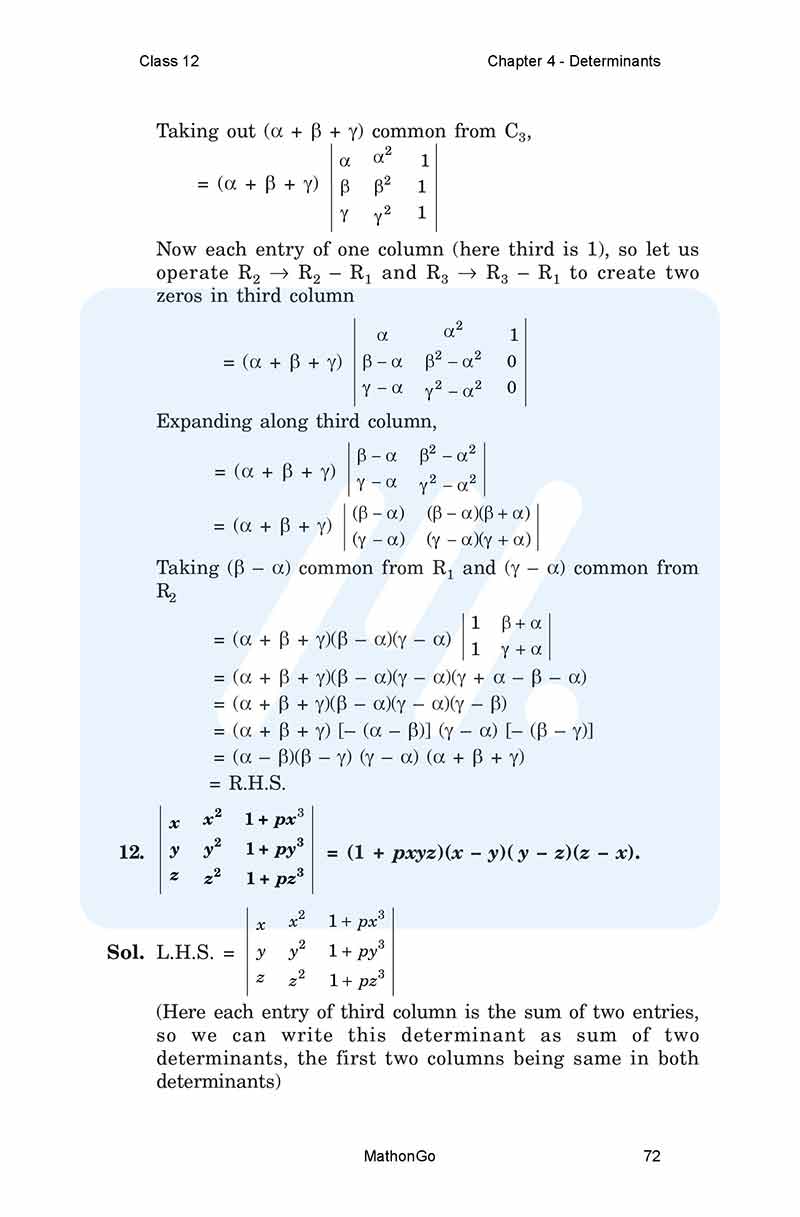 NCERT Solutions for Class 12 Maths Chapter 4 Miscellaneous – MathonGo