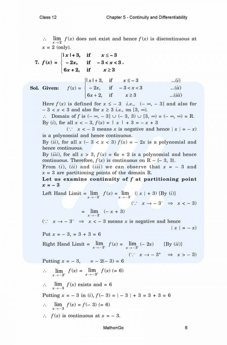 NCERT Solutions for Class 12 Maths Chapter 5 Exercise 5.1 – MathonGo