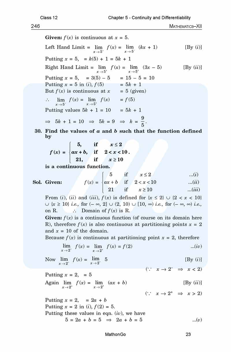 NCERT Solutions for Class 12 Maths Chapter 5 Exercise 5.1 – MathonGo