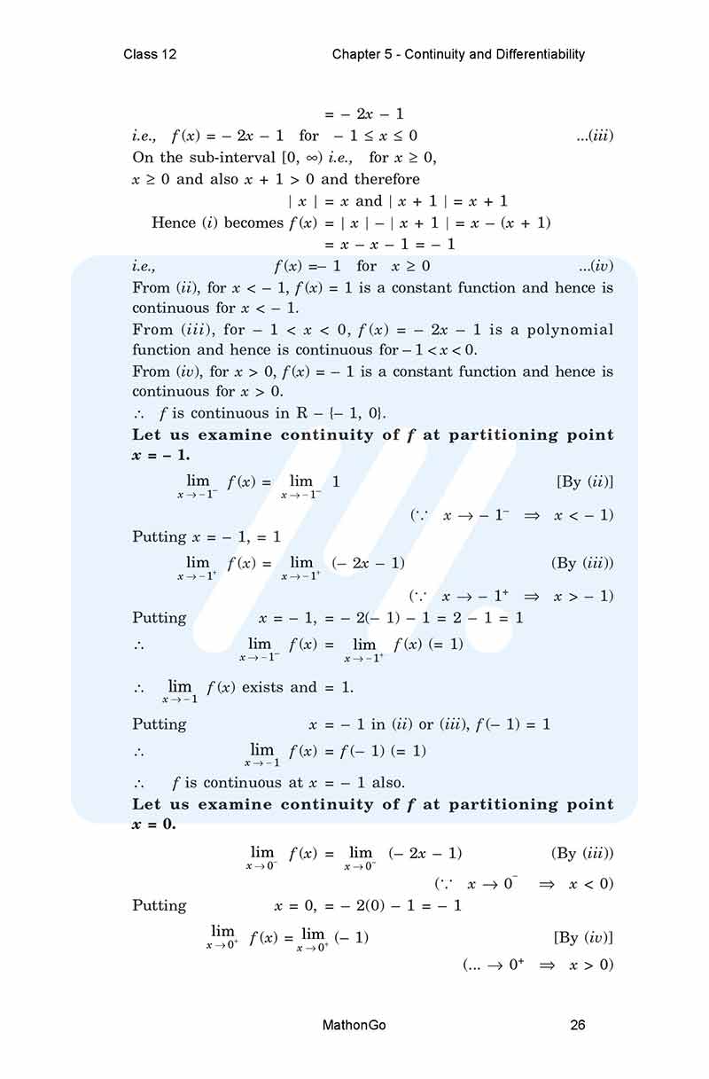 NCERT Solutions for Class 12 Maths Chapter 5 Exercise 5.1 – MathonGo
