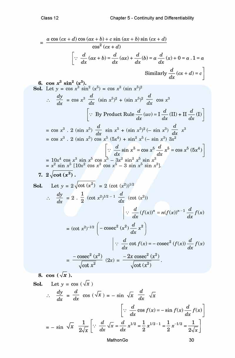 NCERT Solutions for Class 12 Maths Chapter 5 Exercise 5.2 – MathonGo