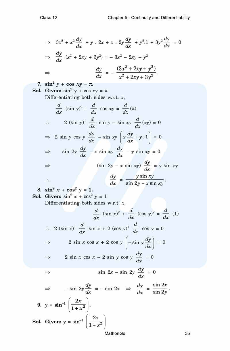 NCERT Solutions for Class 12 Maths Chapter 5 Exercise 5.3 – MathonGo