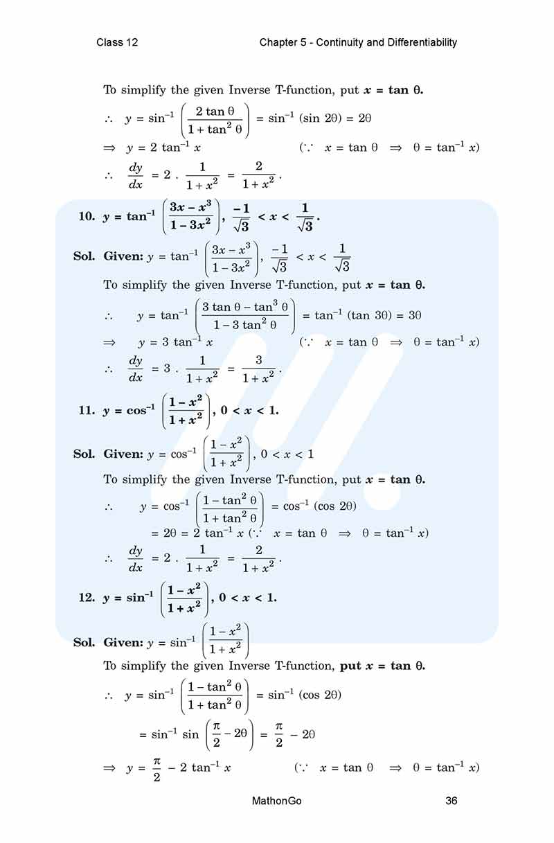 NCERT Solutions for Class 12 Maths Chapter 5 Exercise 5.3 – MathonGo