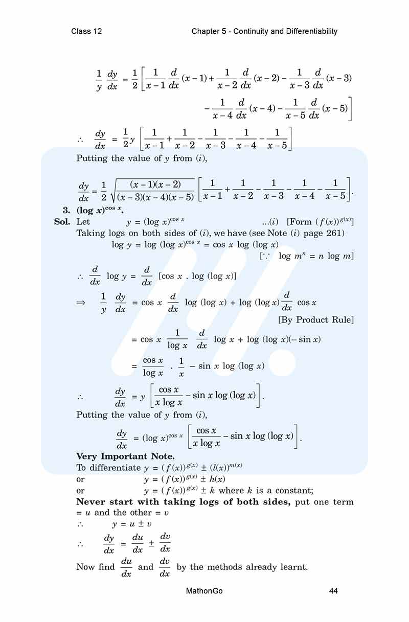 NCERT Solutions for Class 12 Maths Chapter 5 Exercise 5.5 – MathonGo