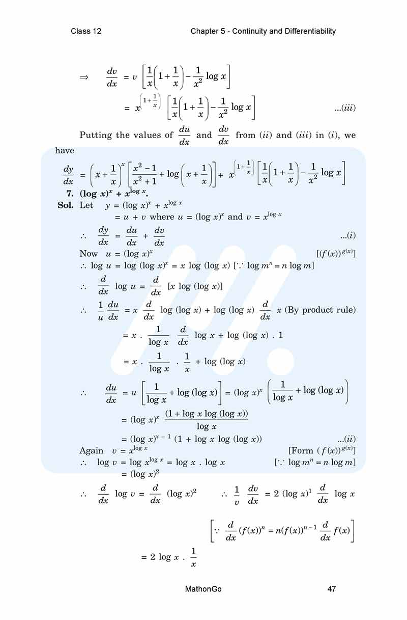 NCERT Solutions for Class 12 Maths Chapter 5 Exercise 5.5 – MathonGo