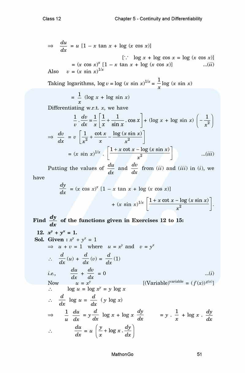 NCERT Solutions for Class 12 Maths Chapter 5 Exercise 5.5 – MathonGo