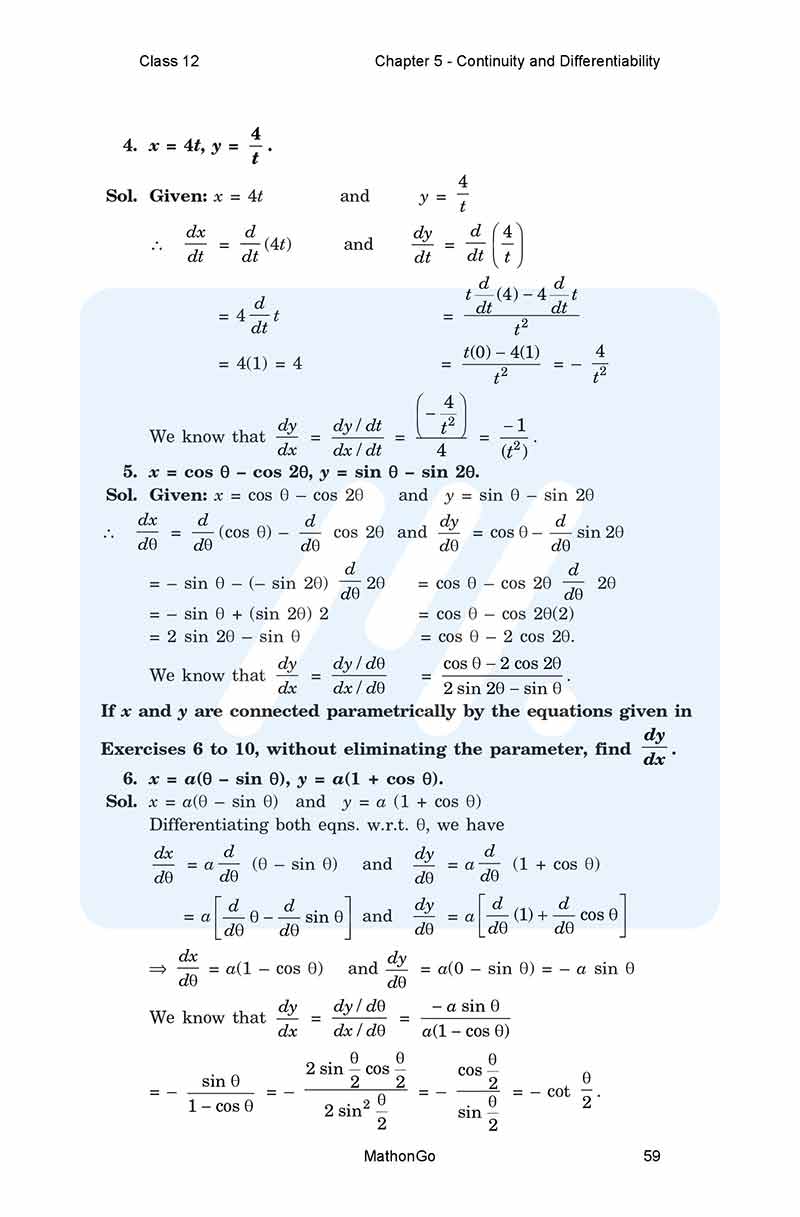 NCERT Solutions for Class 12 Maths Chapter 5 Exercise 5.6 – MathonGo