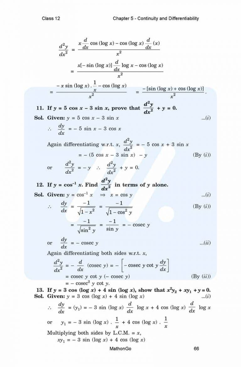 NCERT Solutions For Class 12 Maths Chapter 5 Exercise 5 7 MathonGo NCERT Solutions For Class 12 Maths Chapter 5 Exercise 5 7 MathonGo
