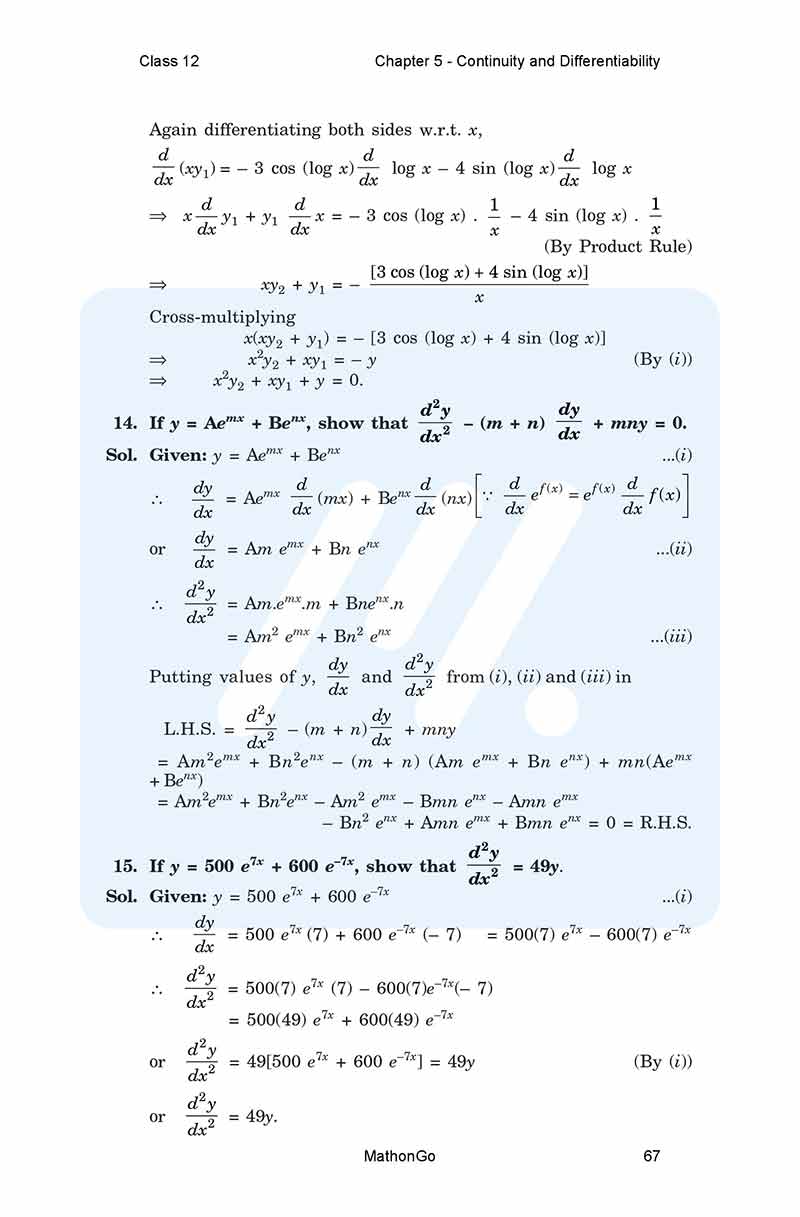 NCERT Solutions for Class 12 Maths Chapter 5 Exercise 5.7 – MathonGo