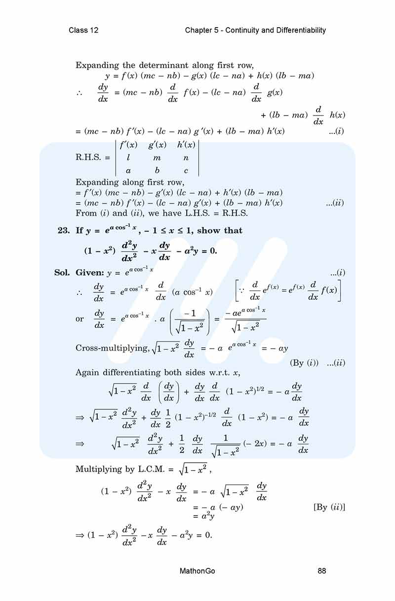 NCERT Solutions for Class 12 Maths Chapter 5 Miscellaneous – MathonGo