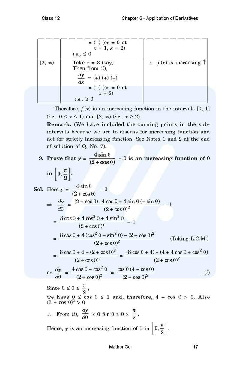 NCERT Solutions for Class 12 Maths Chapter 6 – Application of ...