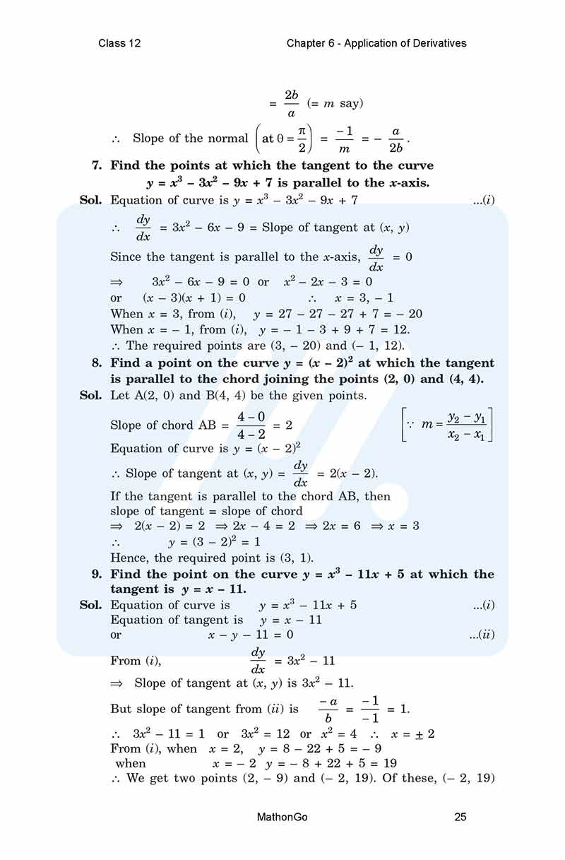 NCERT Solutions for Class 12 Maths Chapter 6 – Application of ...