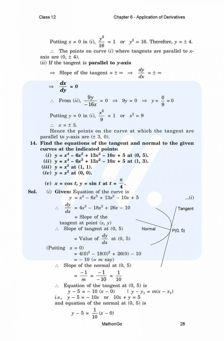 NCERT Solutions for Class 12 Maths Chapter 6 – Application of ...