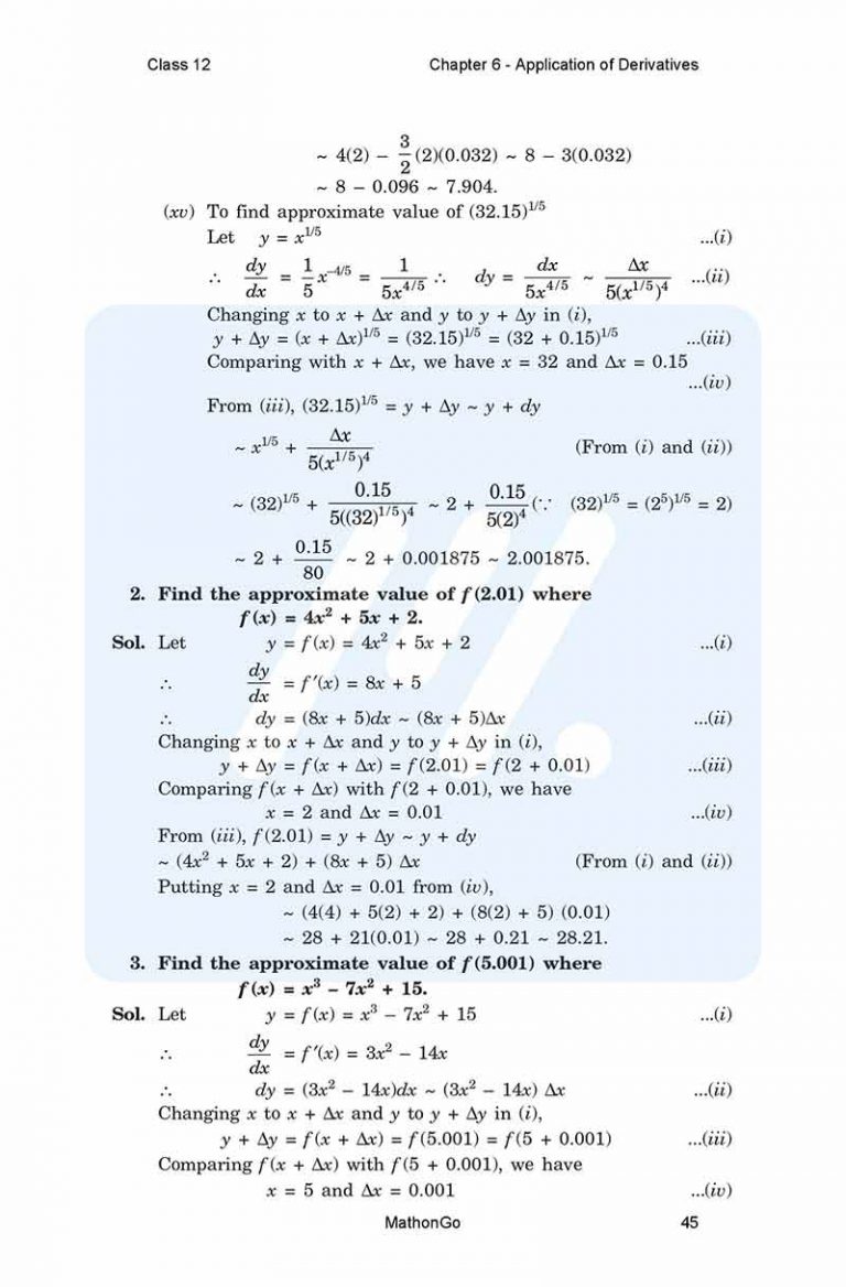 NCERT Solutions for Class 12 Maths Chapter 6 Exercise 6.4 – MathonGo