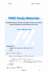 NCERT Solutions for Class 12 Maths Chapter 7 – Integrals – MathonGo