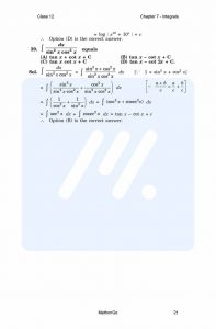 NCERT Solutions for Class 12 Maths Chapter 7 – Integrals – MathonGo