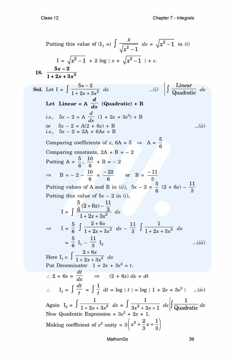 NCERT Solutions for Class 12 Maths Chapter 7 Exercise 7.4 – MathonGo
