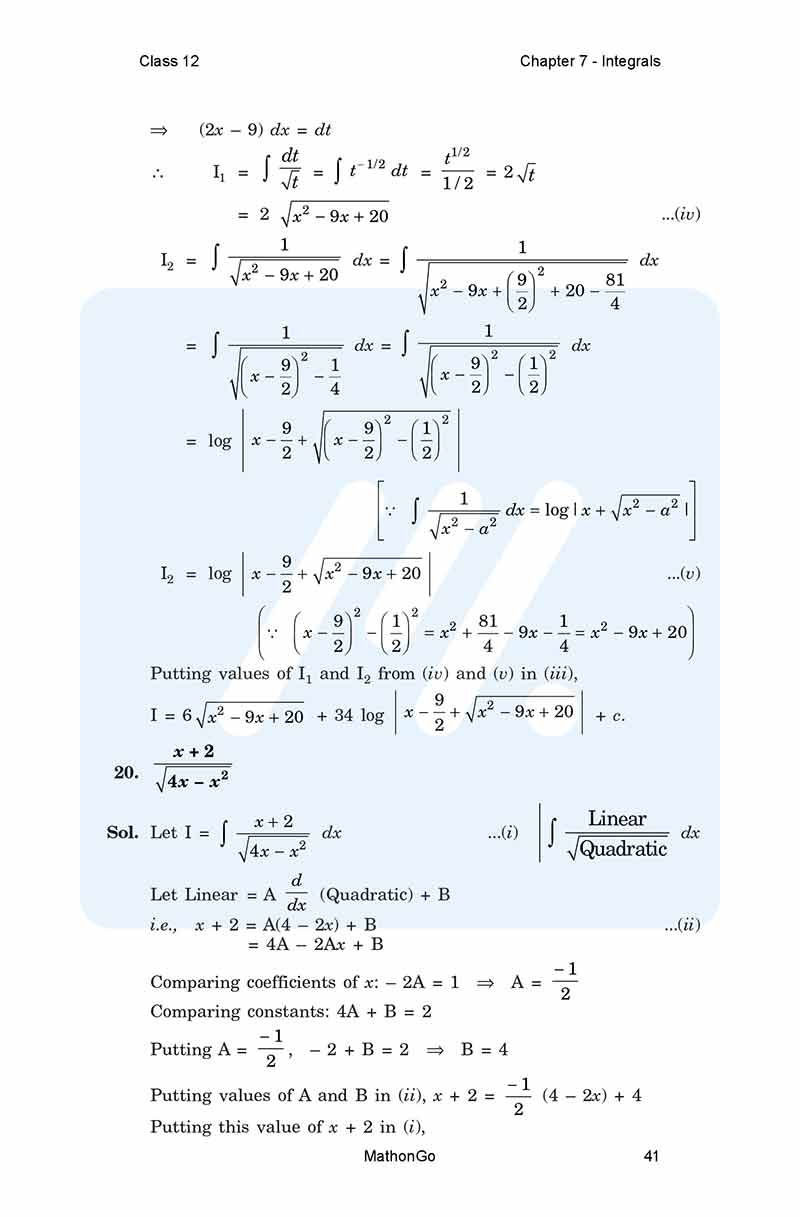 NCERT Solutions for Class 12 Maths Chapter 7 Exercise 7.4 – MathonGo