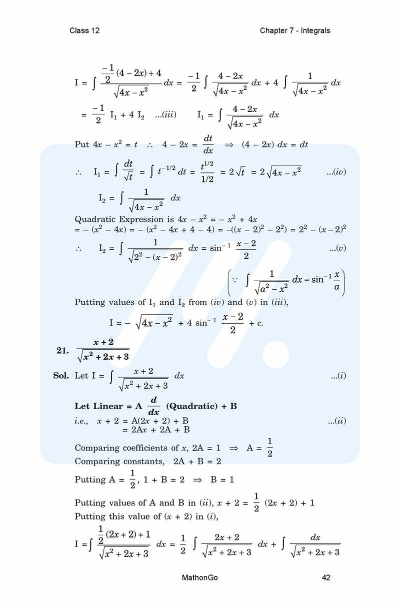 NCERT Solutions for Class 12 Maths Chapter 7 Exercise 7.4 – MathonGo