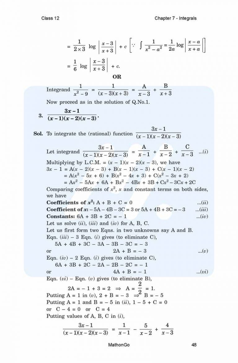 NCERT Solutions for Class 12 Maths Chapter 7 Exercise 7.5 – MathonGo