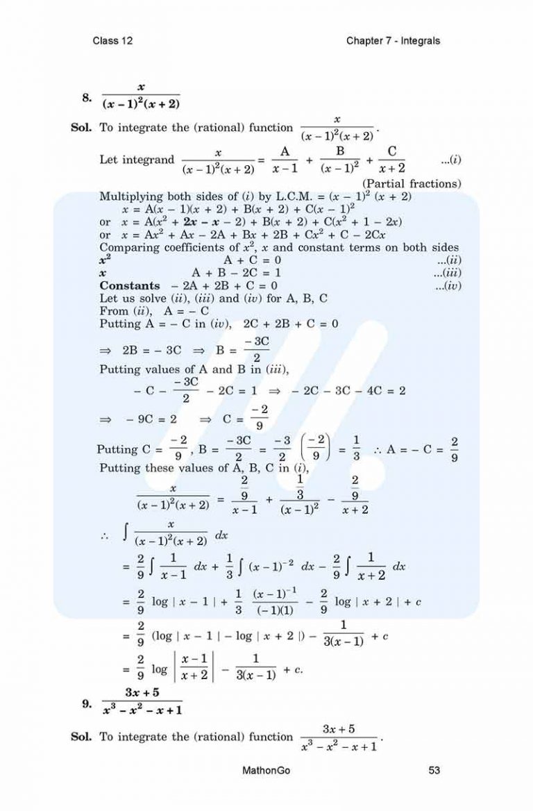 NCERT Solutions for Class 12 Maths Chapter 7 Exercise 7.5 – MathonGo