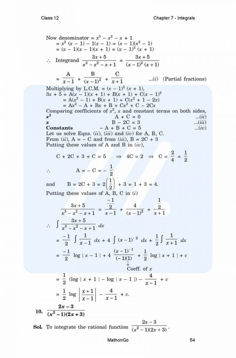 NCERT Solutions for Class 12 Maths Chapter 7 Exercise 7.5 – MathonGo