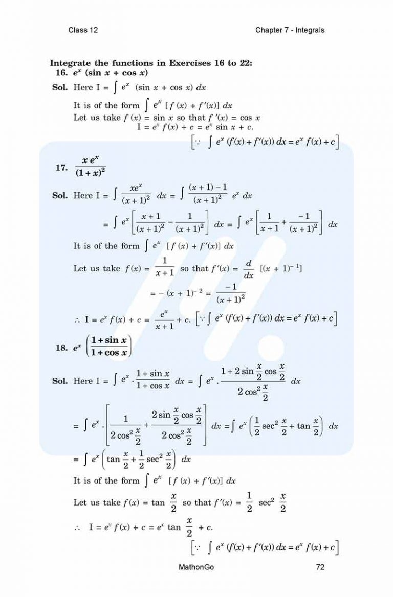 NCERT Solutions for Class 12 Maths Chapter 7 Exercise 7.6 – MathonGo