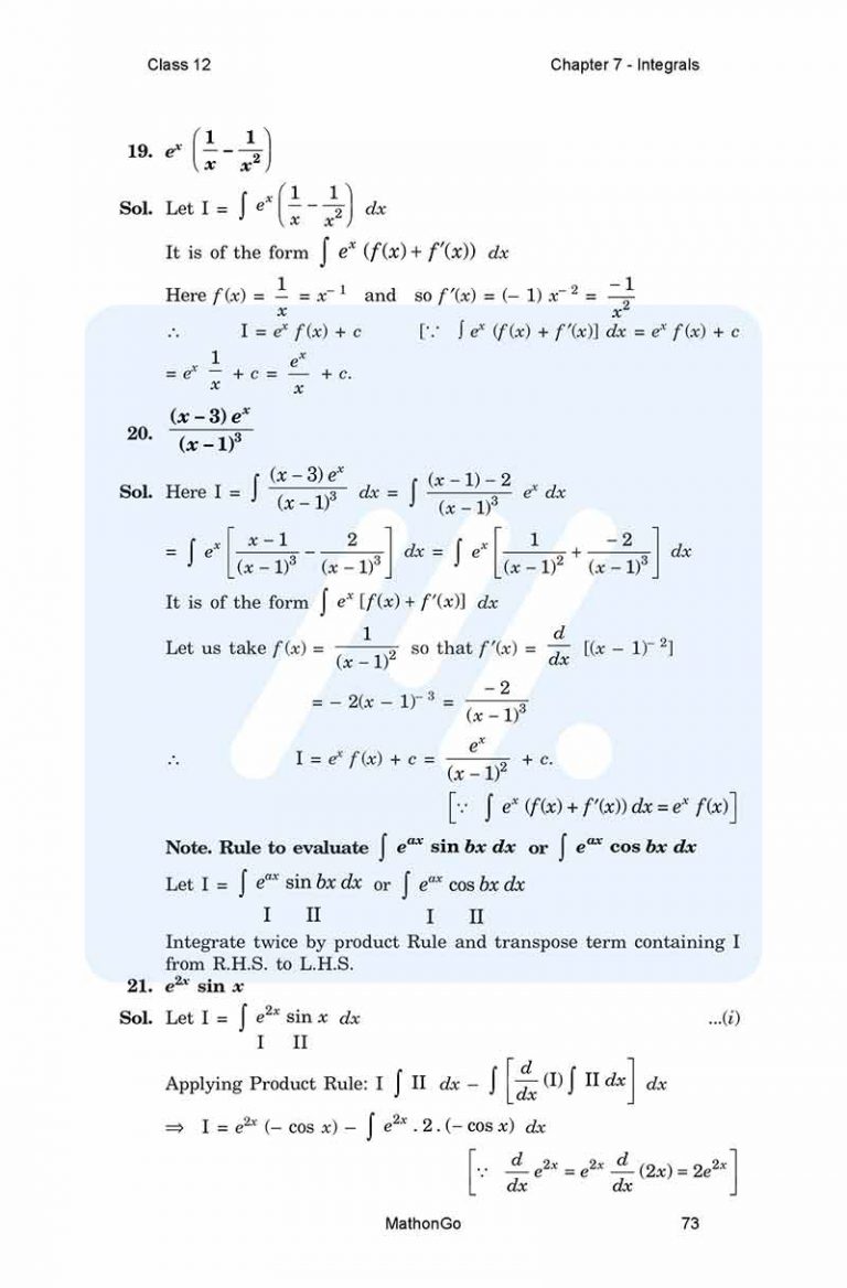 NCERT Solutions for Class 12 Maths Chapter 7 Exercise 7.6 – MathonGo