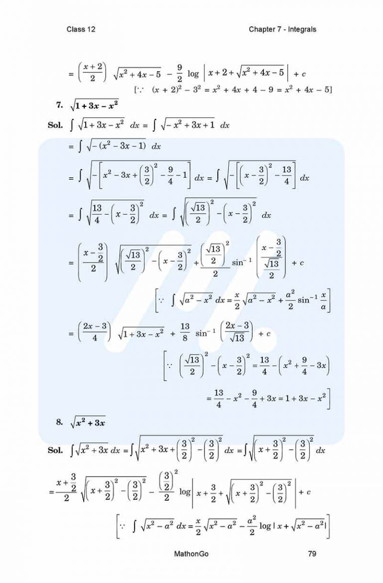 NCERT Solutions for Class 12 Maths Chapter 7 Exercise 7.7 – MathonGo
