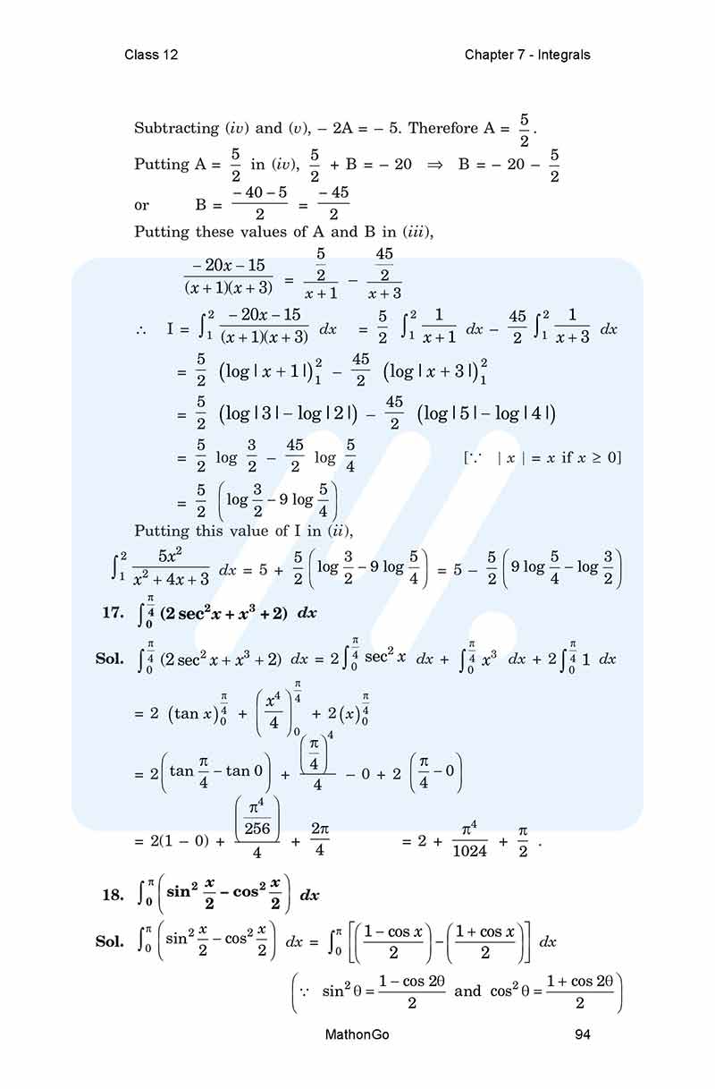 NCERT Solutions for Class 12 Maths Chapter 7 Exercise 7.9 – MathonGo