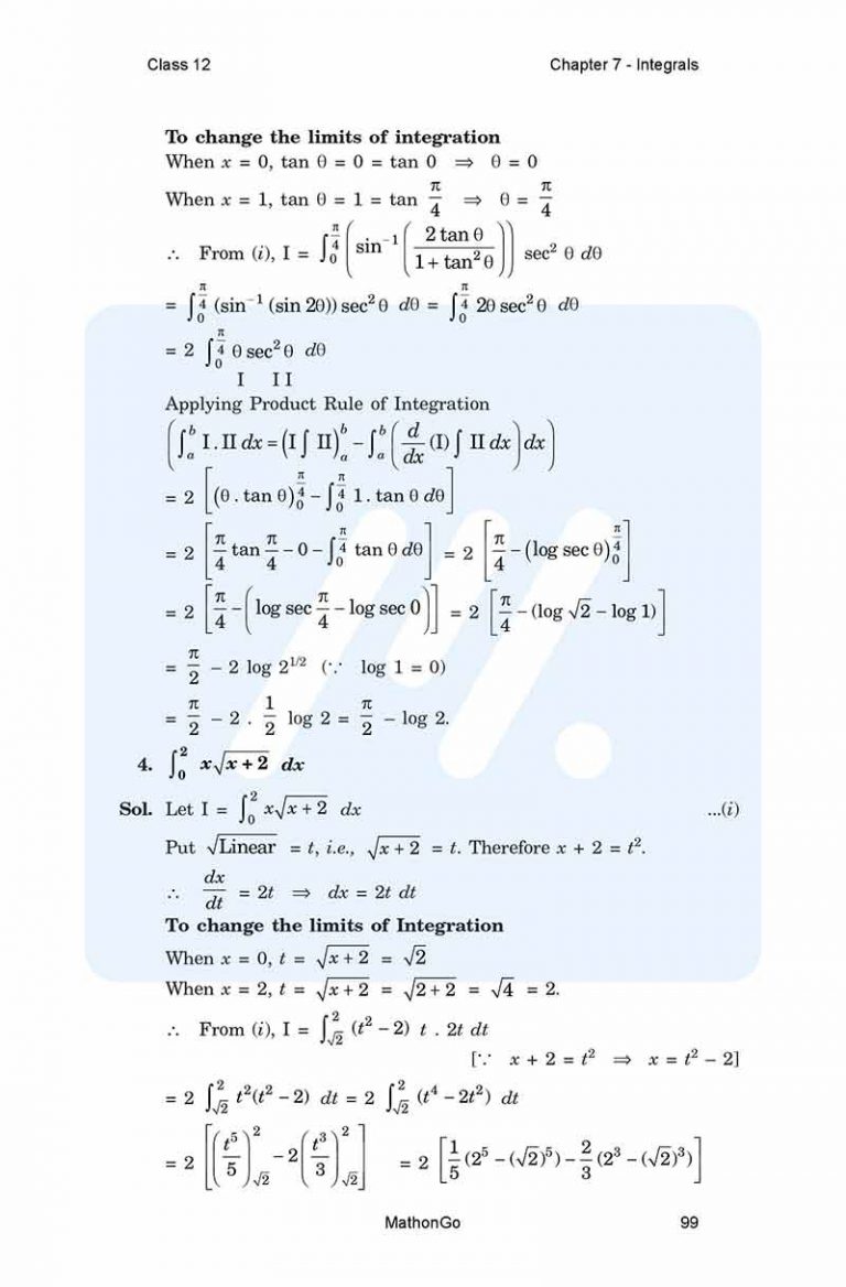 NCERT Solutions for Class 12 Maths Chapter 7 Exercise 7.10 – MathonGo