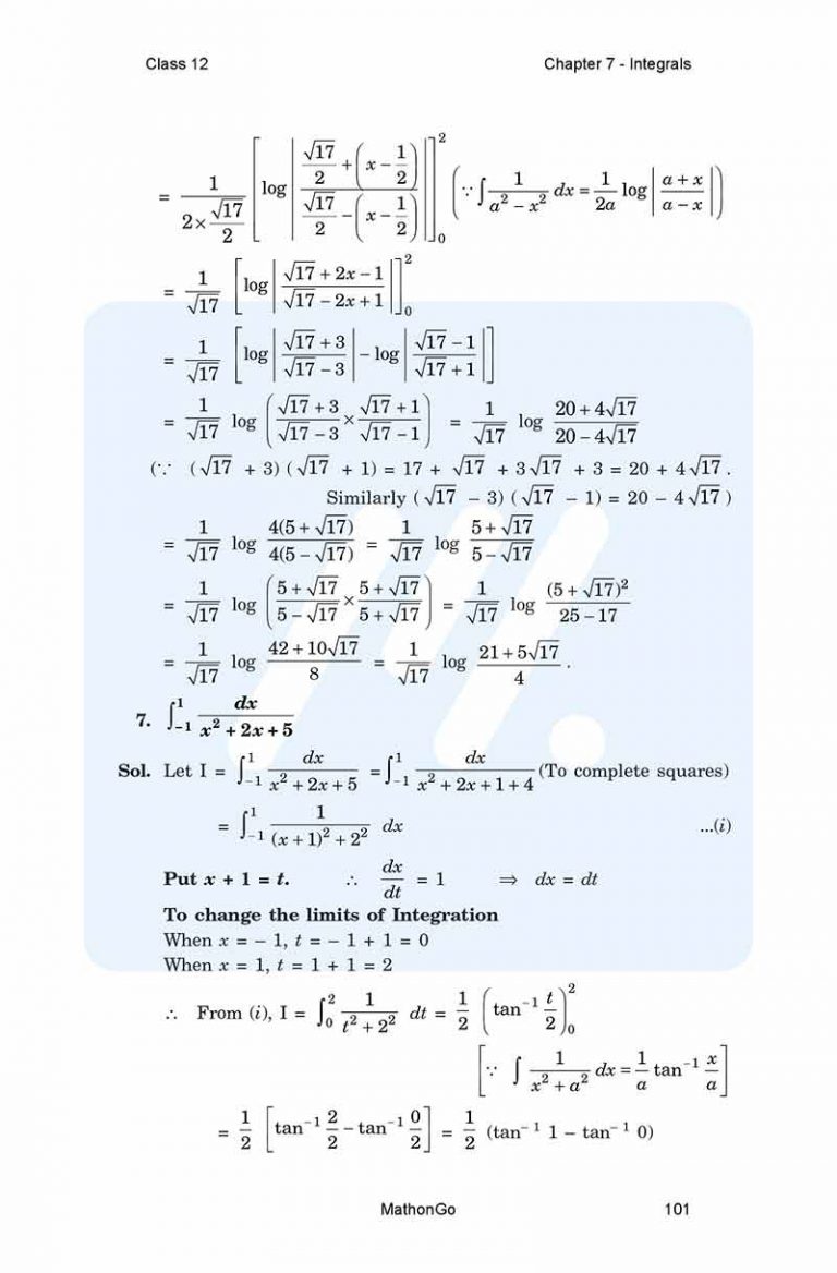 NCERT Solutions for Class 12 Maths Chapter 7 Exercise 7.10 – MathonGo