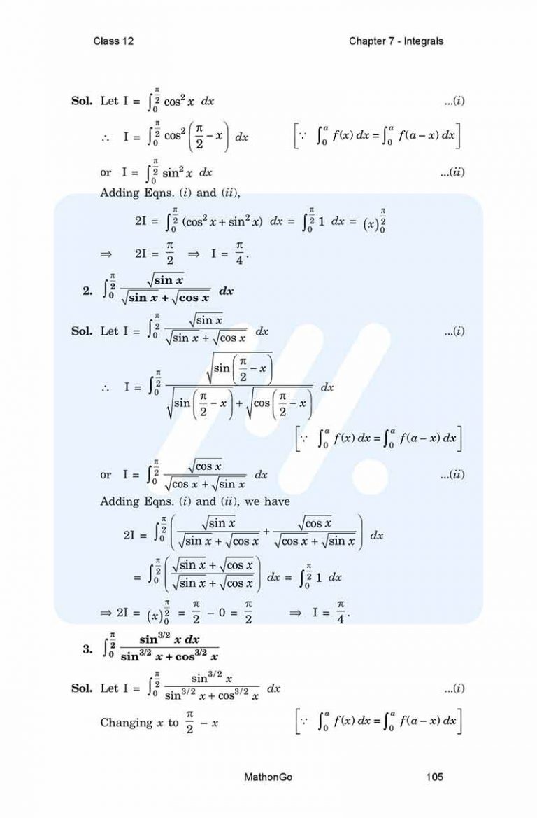 NCERT Solutions for Class 12 Maths Chapter 7 Exercise 7.11 – MathonGo