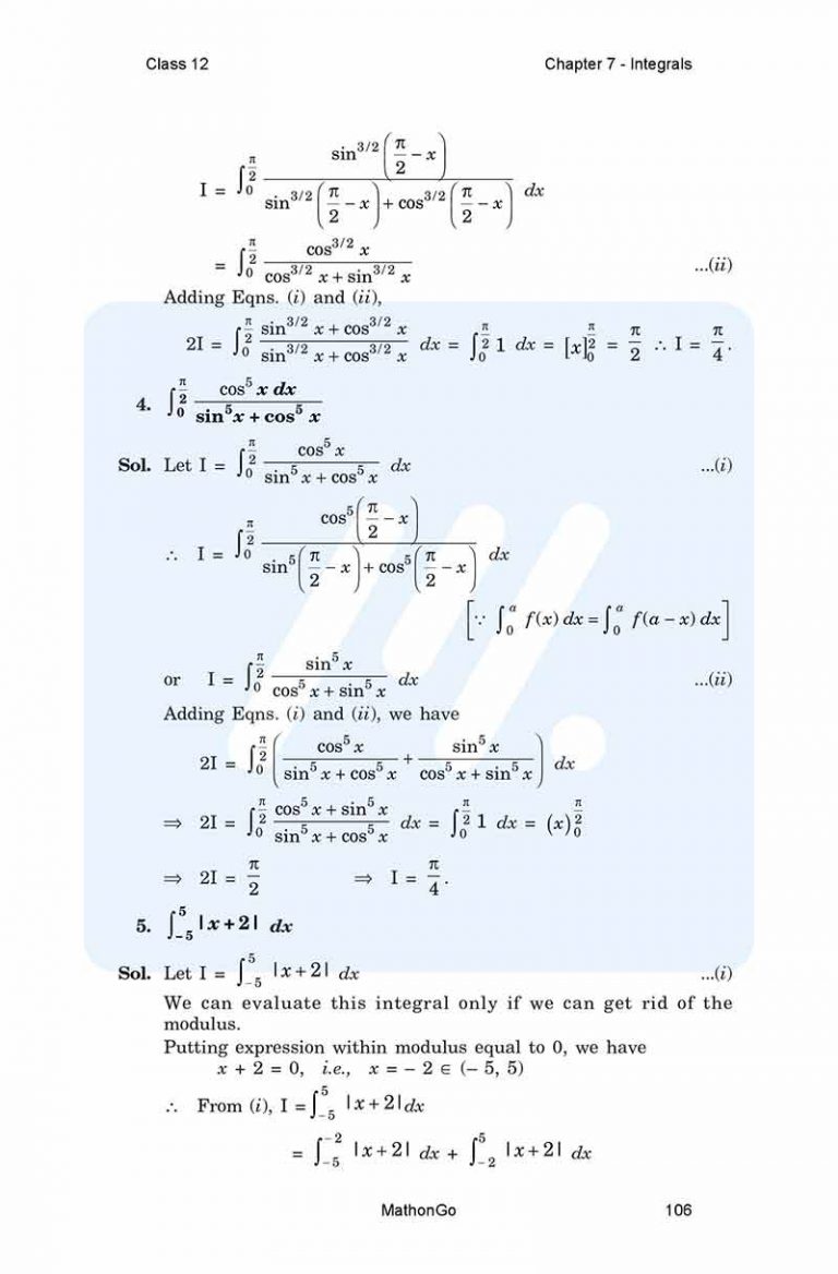NCERT Solutions for Class 12 Maths Chapter 7 Exercise 7.11 – MathonGo